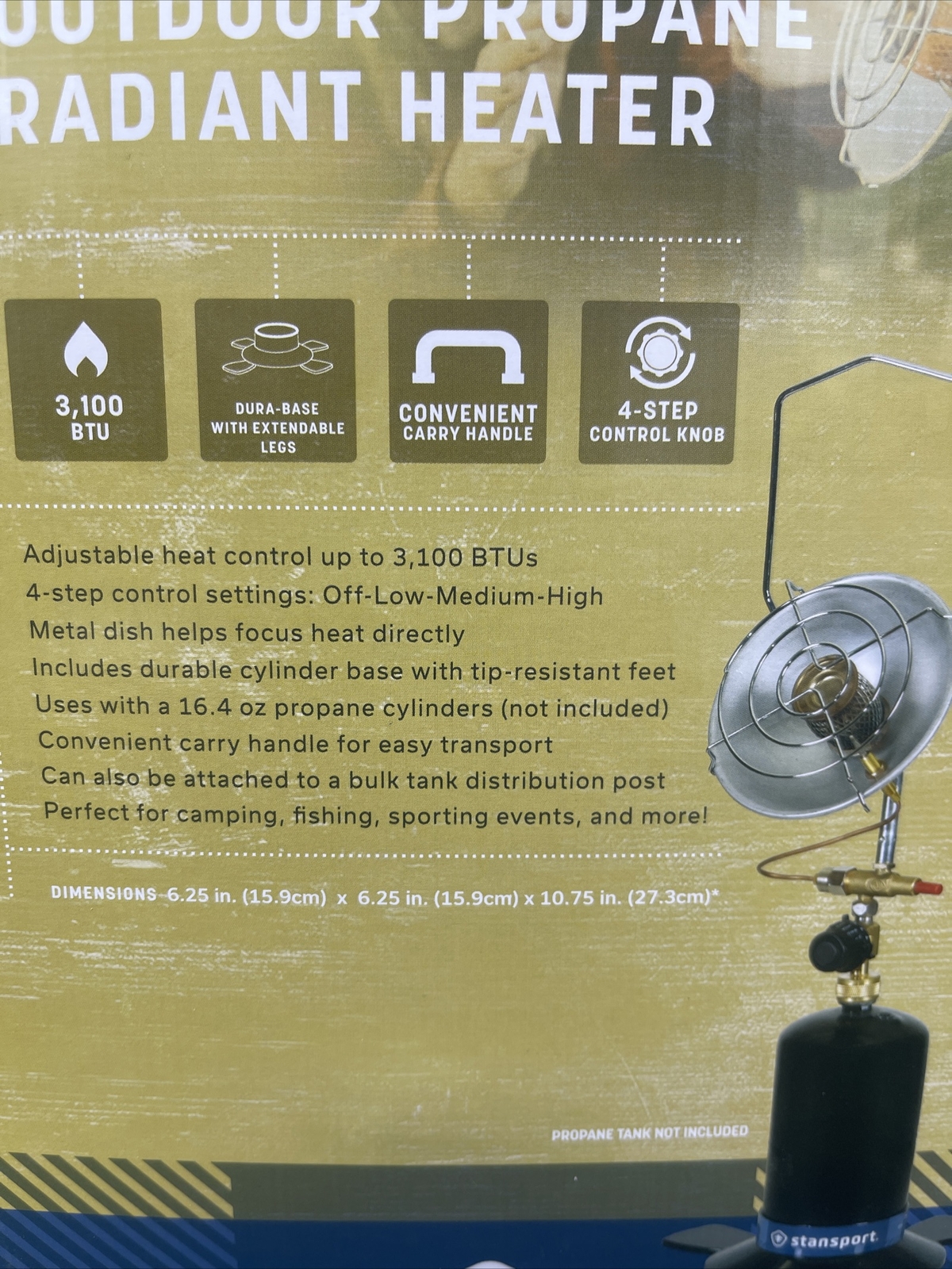 Stansport 195 Portable Outdoor Propane Radiant Heater | eBay