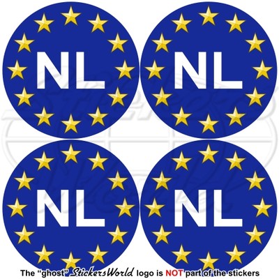 EUROPEAN UNION-NL Roundels Europe-Netherlands EU-Dutch 50mm x4 Decals ...