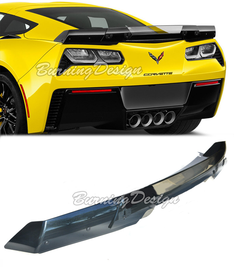 For 14-Up Corvette C7 Rear Full Spoiler Stage 3 Stingray Z06 Z07 Carbon ...