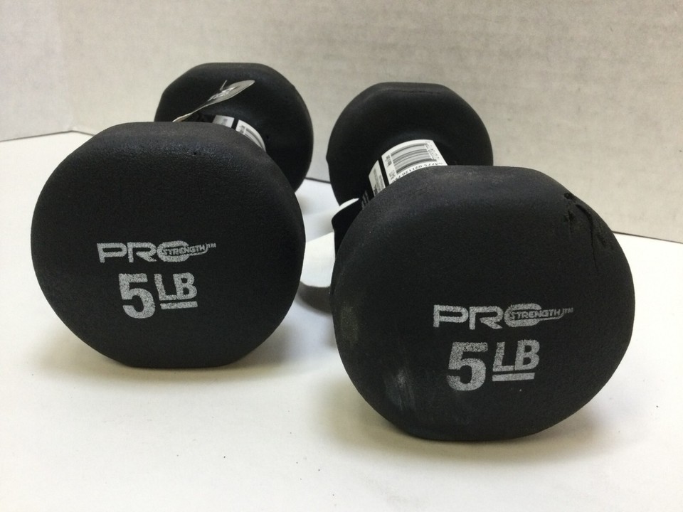 Pro Strength Neoprene Coated 5 lb. Dumbbells, Lot of 2, FREE SHIPPING ...