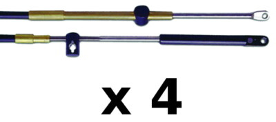 4 Pack 11 Ft Standard Control Cables Fits Mercury, Mariner, Mercruiser ...