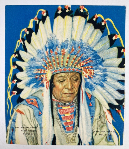 Winold Reiss Trade Card Phillips Bread Homegun Blackfoot Native ...