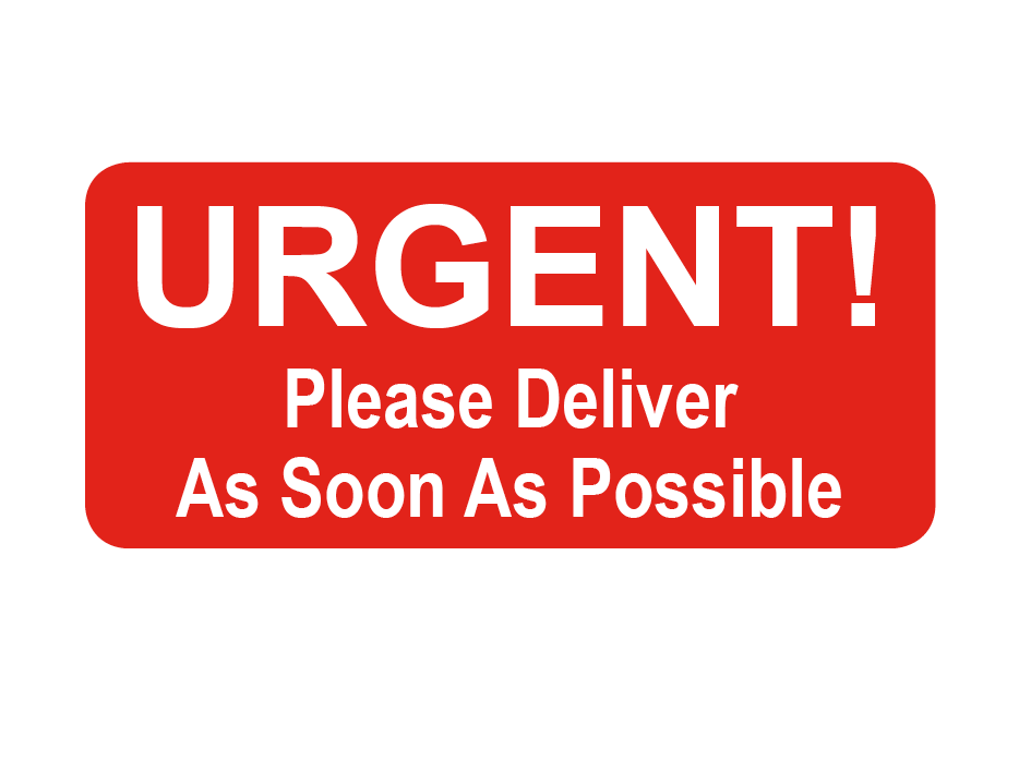 URGENT Please Deliver As Soon As Possible Small Packing Sticky Labels ...