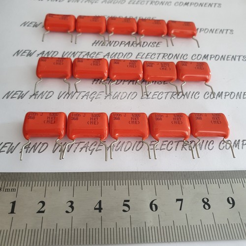 NOS BC MKT368 100nF 0.1uF 630V 15mm ORANGE DROP AUDIO TUBE AMP CAPS | 10pcs | Belgium
