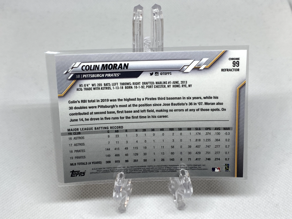2020 Topps Chrome Baseball Colin Moran #99 Sepia Refractor Parallel ...