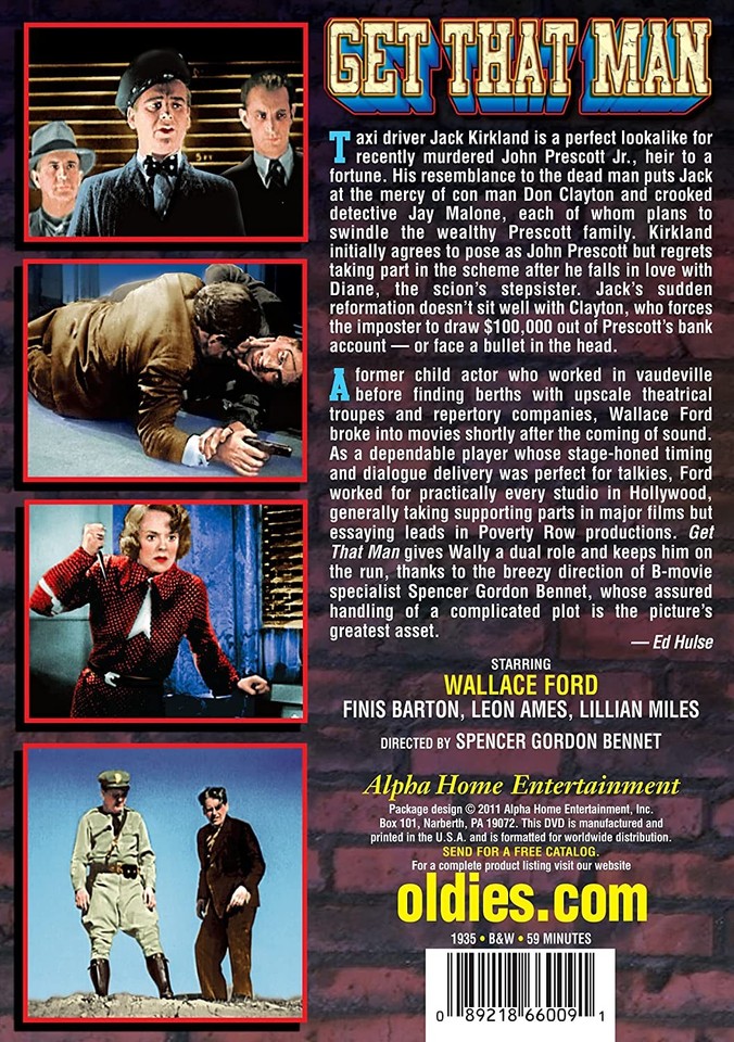 Get That Man (DVD) Wallace Ford Leon Ames Lillian Miles | eBay