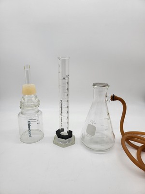 Pyrex 500 mL Filtering Flask, Fisherbrand 100 mL Tube and 1 more piece ...