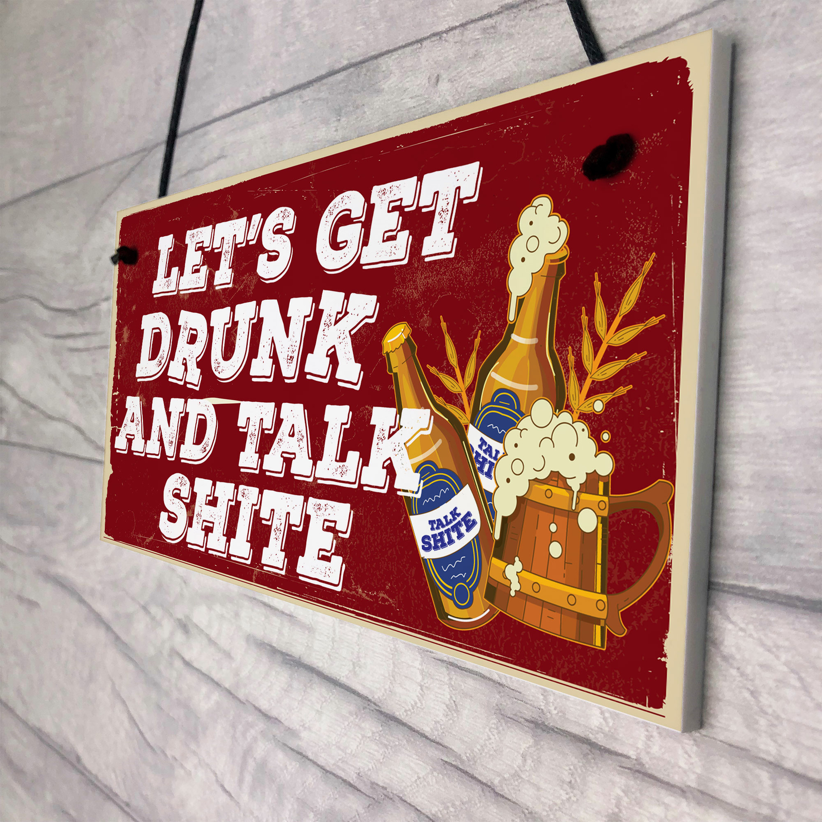 Funny Alcohol Sign Man Cave Home Bar Pub Hanging Plaque Vodka Gin Beer ...