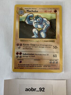 Machoke Pokemon Card Base Set Shadowless | eBay