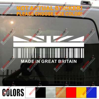 Made in Great Britain UK British Flag UPC Barcode Car Decal Sticker | eBay