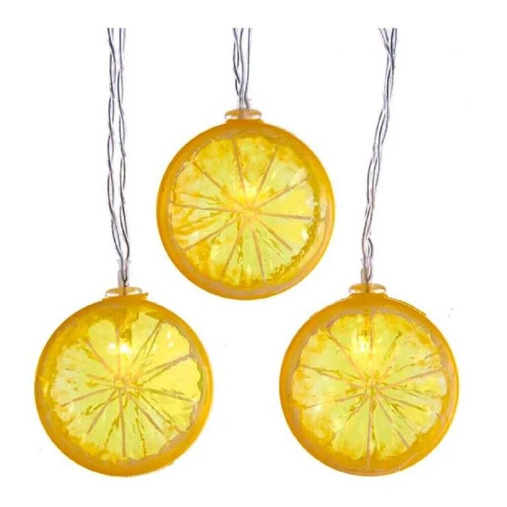 Lemon Slices LED Battery Operated Christmas Light String Set of 10 ...