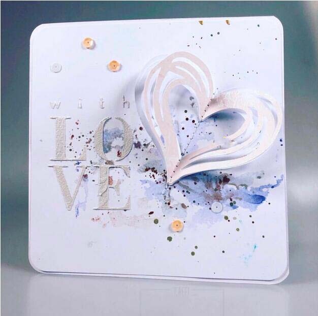 Layered Heart Frame Dies Metal Cutting Die Scrapbooking Embossing Craft ...