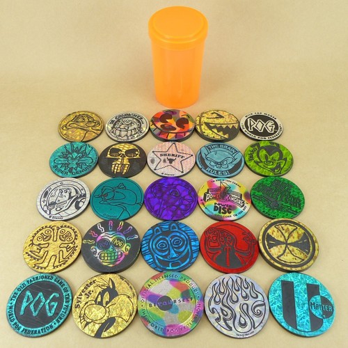 Lot of 25 Authentic POG Kini Slammers The World Pog Federation 1990s ...