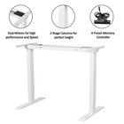 White Height Adjustable Electric Standing Desk Dual Motors Table Home ...