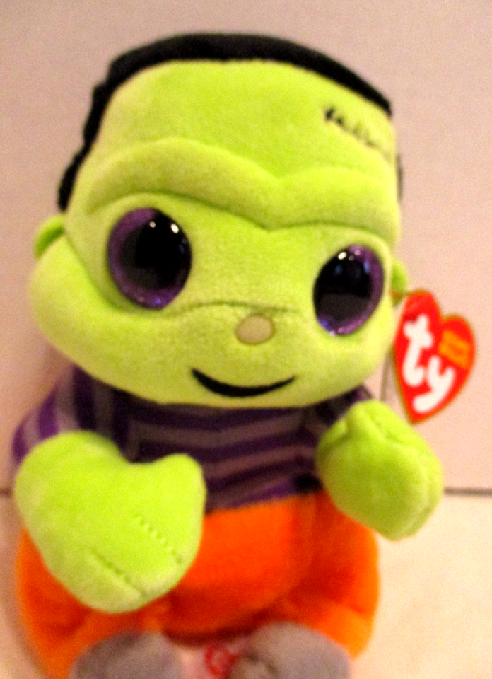 Ty Beanie Victor Frankenstein Green Orange Black Plush Stuffed Figure ...