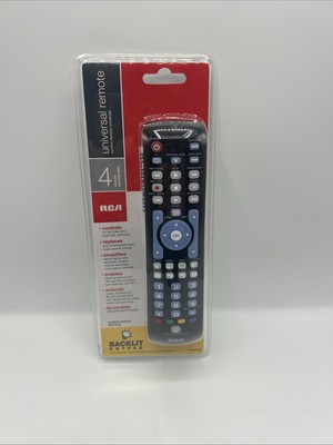 RCA Universal Remote Control RCRN04GR Black Backlit Keypad Streaming ...
