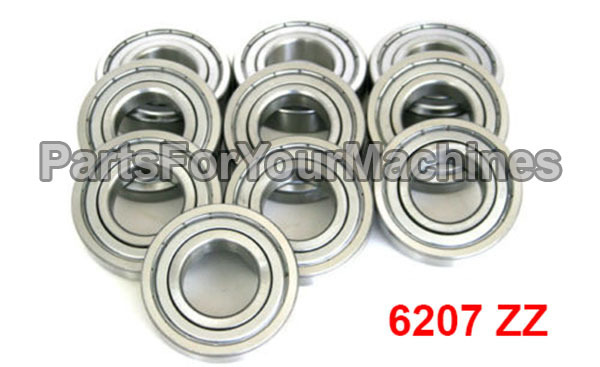 10-PACK BEARING, 6207-ZZ, 6207ZZ, 35mm ID x 72mm OD x 17mm HT, DOUBLE ...