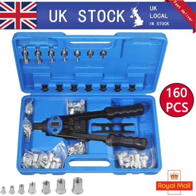 Professional 160PCS Hand Nut Tool M3- M12 Repair Kit Riveter Rivnut Gun ...