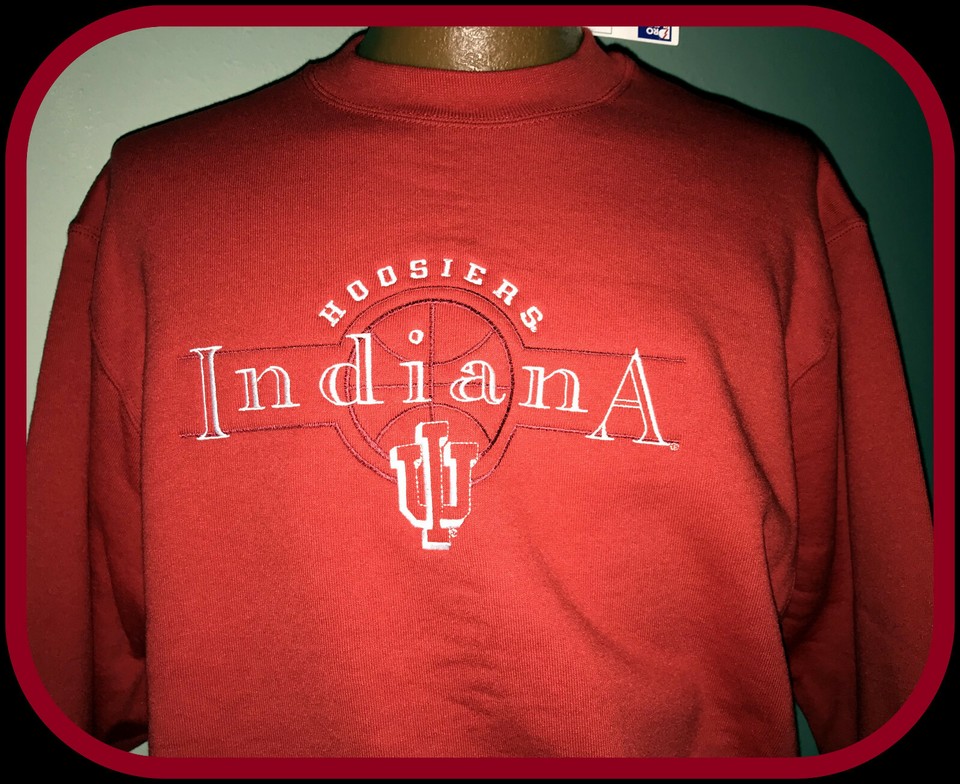 INDIANA HOOSIERS EMBROIDERED PRO PLAYER BASKETBALL SWEATSHRT ADULT ...