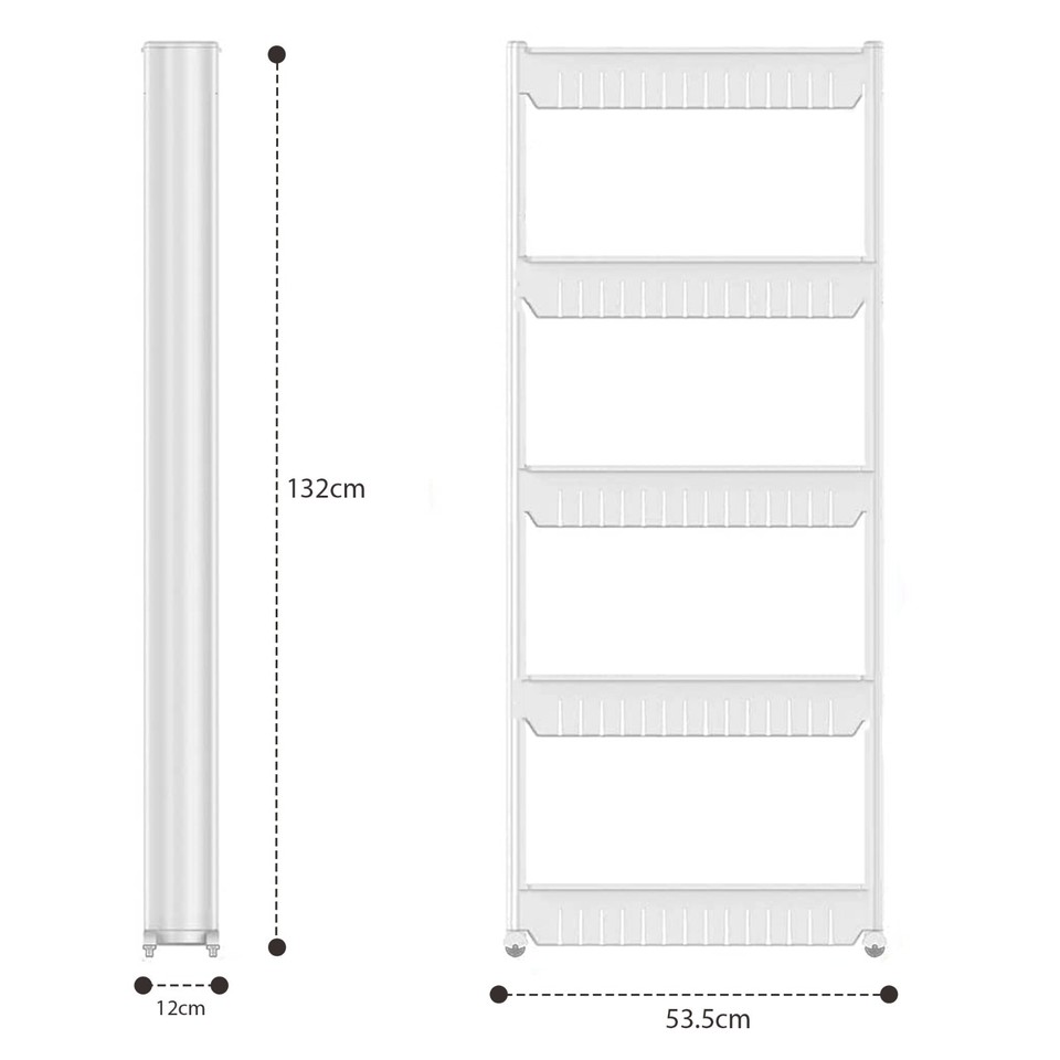 3/5 Tier Slim Slide Out Kitchen Trolley Rack Holder Storage Shelf ...