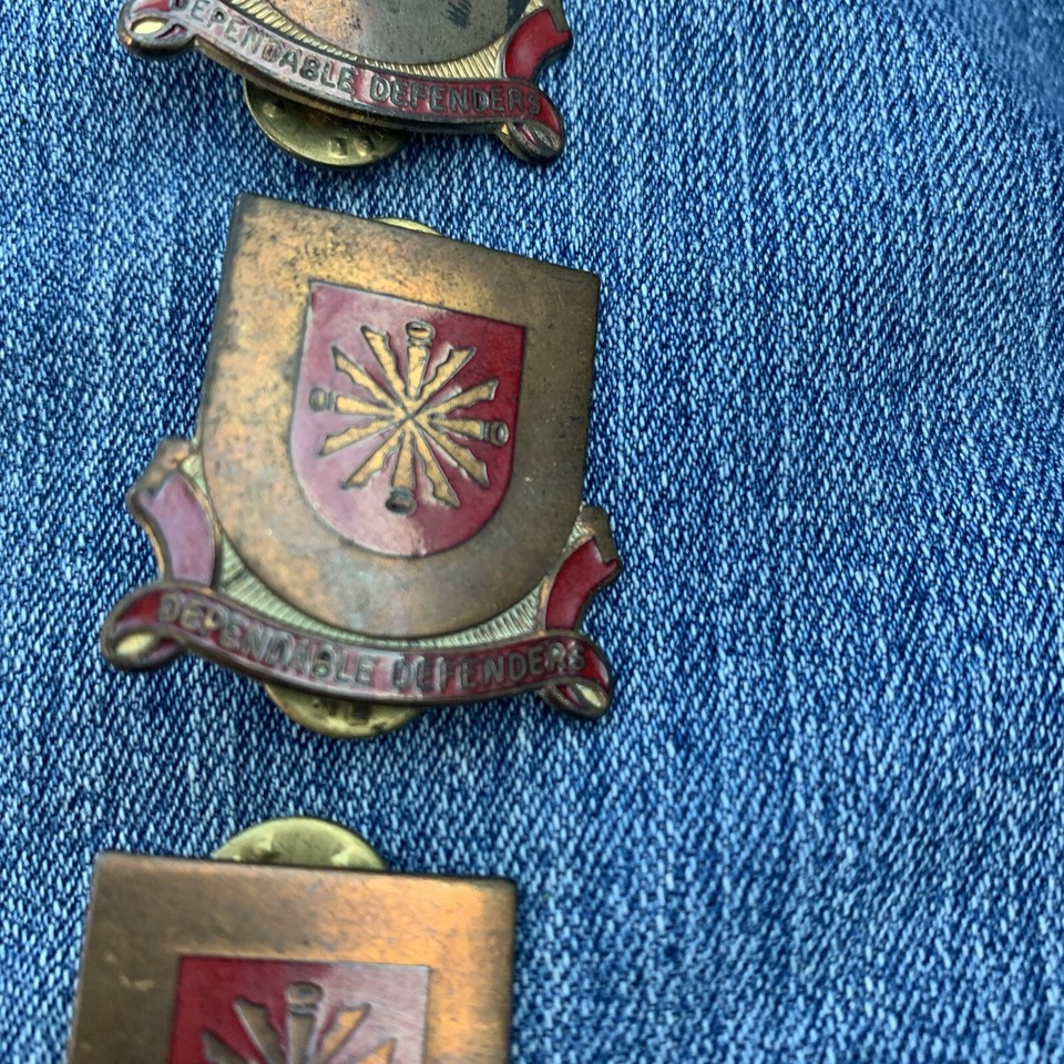 Vtg. 3 U.S. Military Regiment N.S.Meyer Pinback Pin Badge Dependable ...