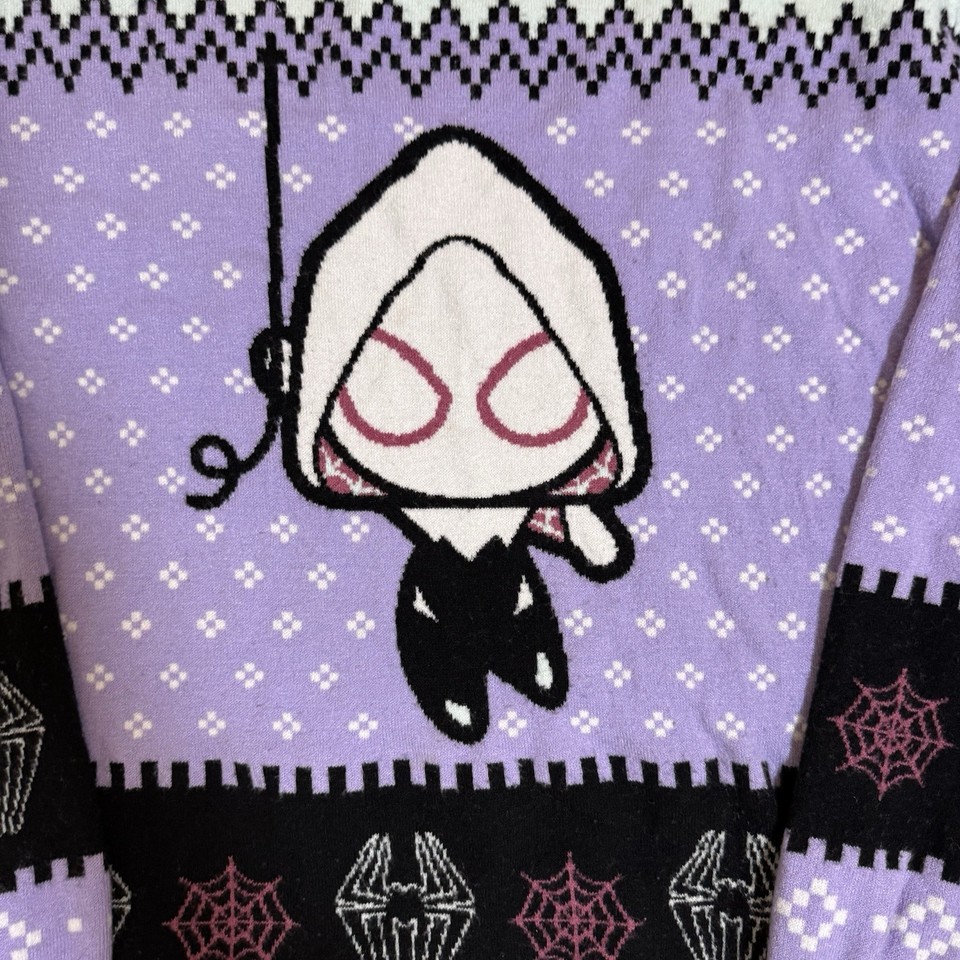 DISNEY MARVEL Spider-Man Spider-Gwen Holiday Ugly Sweater Size 3x Soft ...