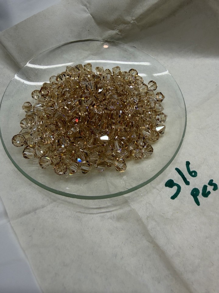 Golden Shadow Swarovski Crystal Beads 4mm Bicone 5301 Approx 530 ...
