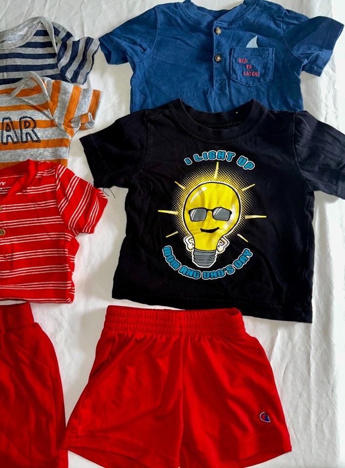 Baby Clothes Lot 9pc Size 12M Bodysuit Tees Shorts Pants Playwear ...