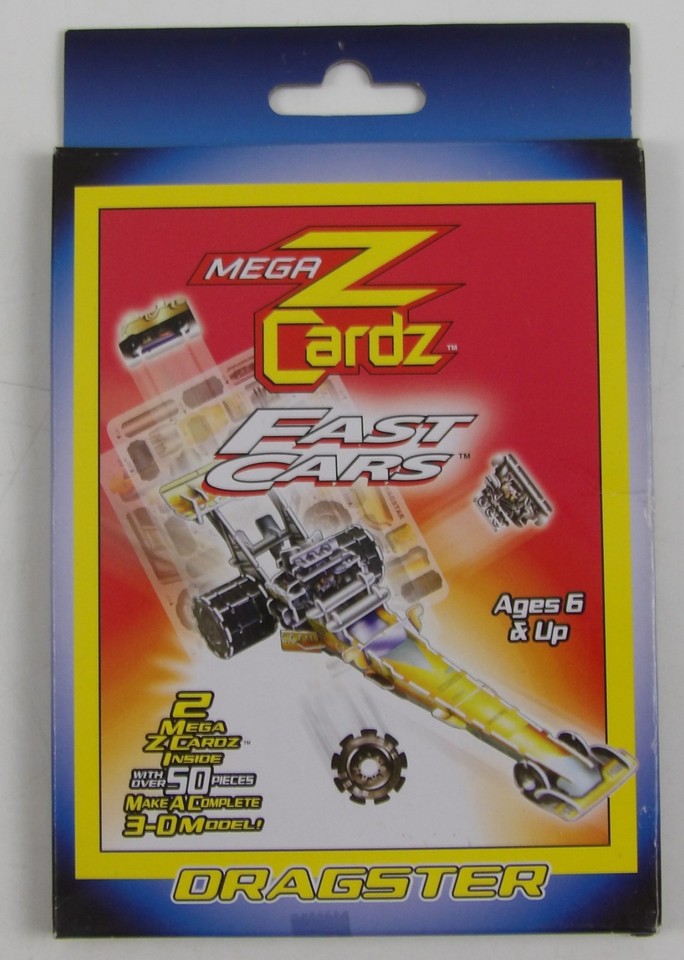 Mega Z Cardz: Fast Cars Set of (4) NEW Dragster Funny Car Hot Rod Indy ...