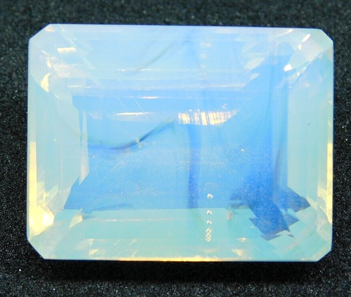 58+ct Certified Yellow/Blue Ethiopian Welo Emerald Cut Opal Fire Loose ...