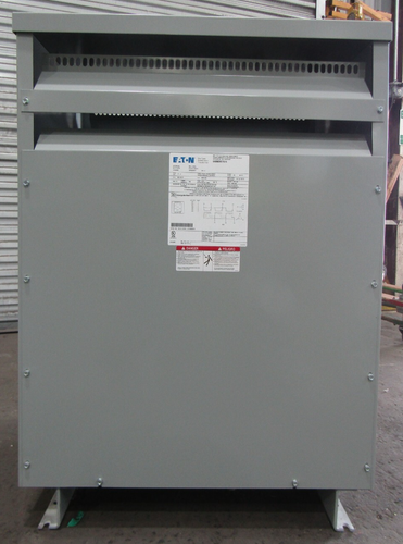 😀 EATON 75 KVA DRY TYPE TRANSFORMER 480 HV 208Y/120 LV 3Ø TYPE DT-3 ...