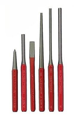 CRAFTSMAN Punch & Chisel Set 6 pc Red USA 1336 | eBay