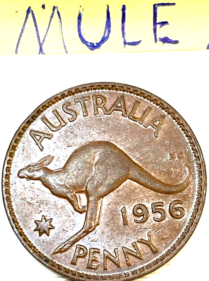 AUSTRALIA 1956 " MULE PENNY " VERY SCARCE COIN , RARE , UNC | eBay