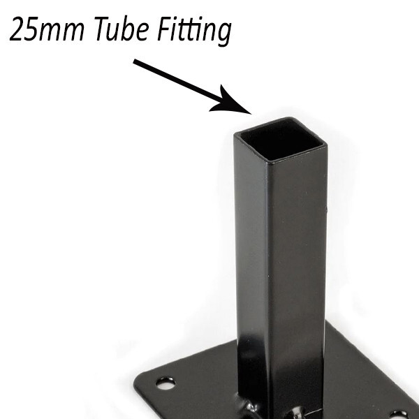 Square Base Stand Plate Anchor Tube Grip Fitting Floor Stable 25mm / 1 ...