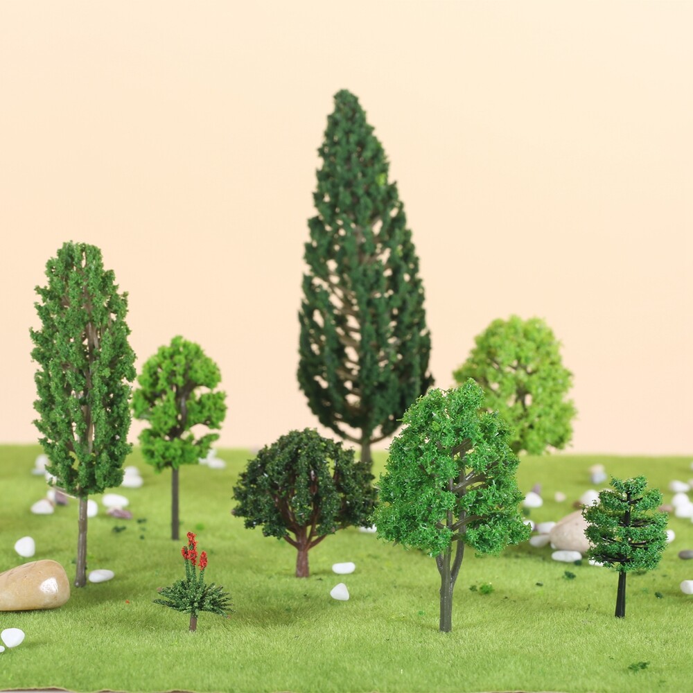 60Pcs Mixed Miniature Garden Model Tree for Train Scenery Landscape ...