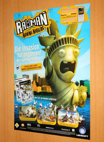 Rayman Raving Rabbids PS2 Xbox Wii U Xbox 360 Advertising Poster Promo ...