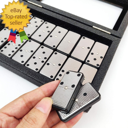Metal Surface Dominoes Set Double 6 - Premium Classic 28 Pieces Double ...