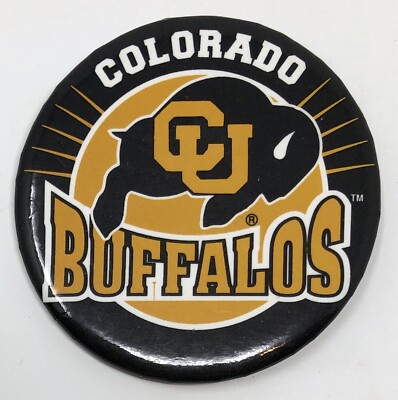 University of Colorado CU Buffs Buffaloes Football black & gold Pinback ...