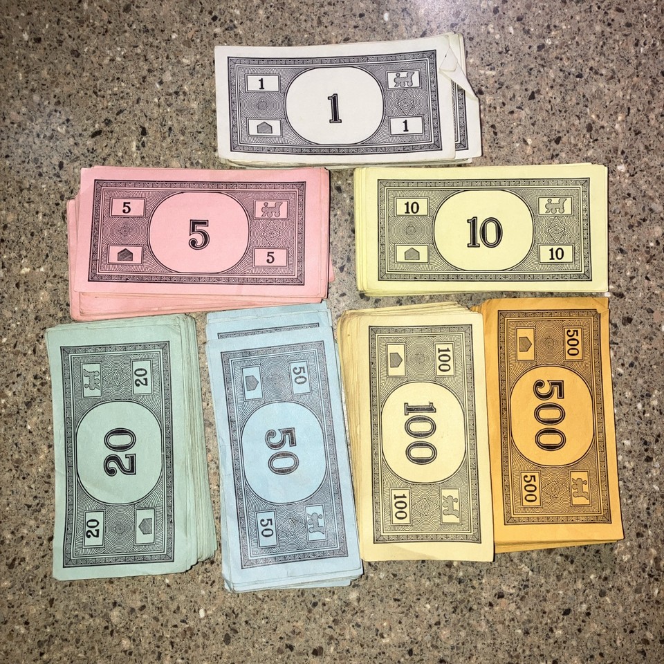 Monopoly Money Replacement Bills Vintage 1999 Paper Play Counting Full ...