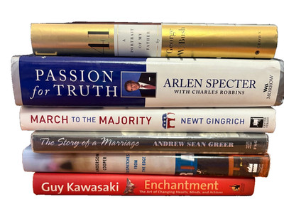 LOT 6 AUTOGRAPHED BOOKS: GEORGE W BUSH ARLEN SPECTER NEWT GINGRICH GUY ...