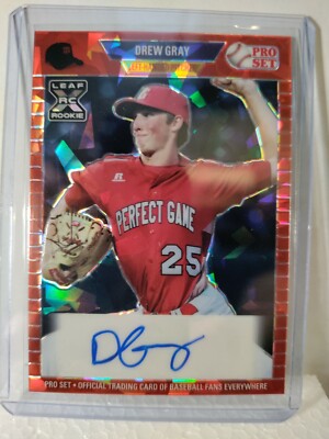 2021 PRO SET METAL BASEBALL CRACKED ICE RED DREW GRAY AUTO RC | eBay