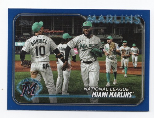 Miami Marlins 2024 Topps Series 1 Royal Blue Parallel Team Card #252 | eBay