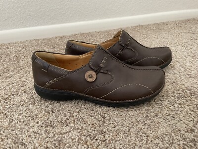 Clarks Unstructured Un.Loop Brown Leather Shoe Size 7.5 | eBay