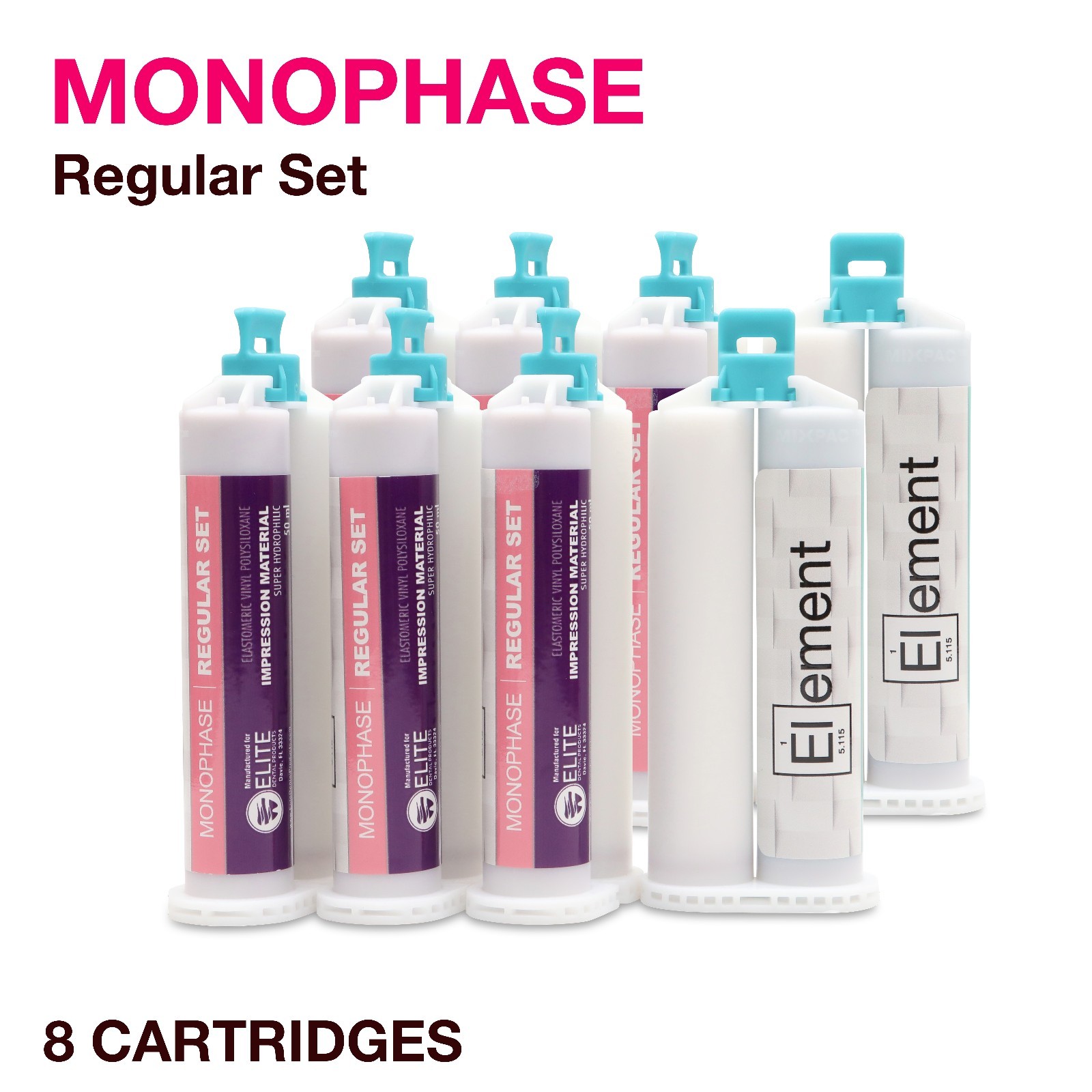 Element MONOPHASE VPS PVS Impression Material REGULAR Set 8 X 50ML ...