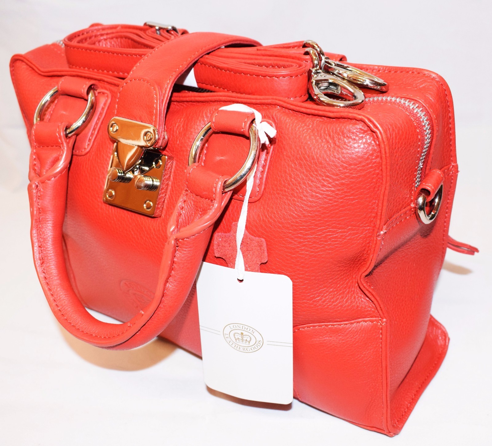 GENUINE LONDON LEATHER LADIES DESIGNER HANDBAG SHOULDER BAG IN GIFT BAG ...
