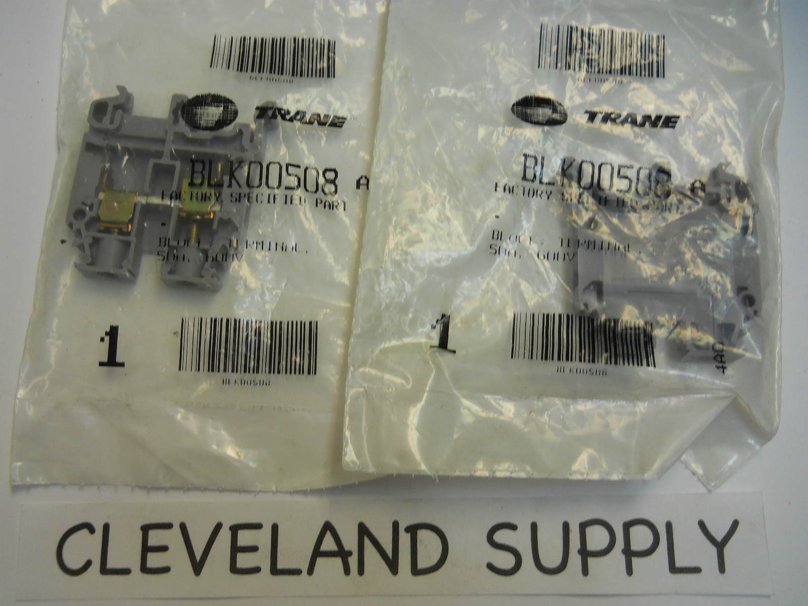 TRANE BLK00508 FACTORY TERMINAL BLOCKS 50A 600V (SET OF 2) NEW IN ...
