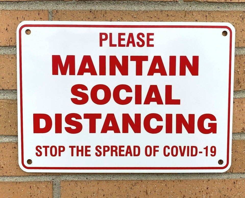"PLEASE MAINTAIN SOCIAL DISTANCING" Warning Sign - Heavy Weight ...