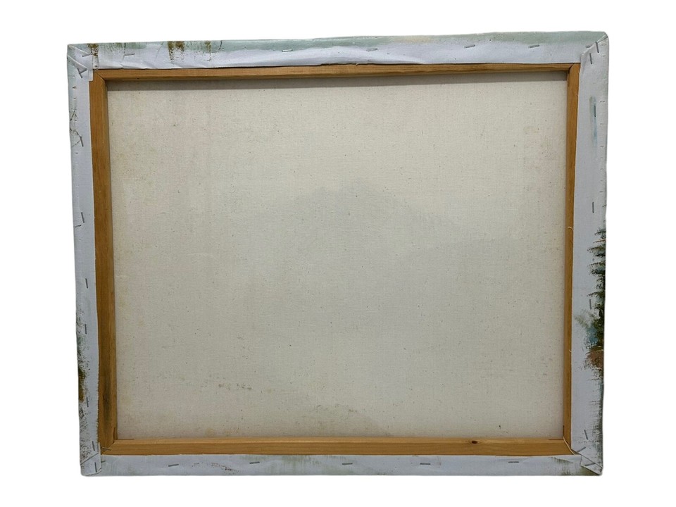 Original Oil On Canvas Painting Signed G. Whitman River Mountain ...