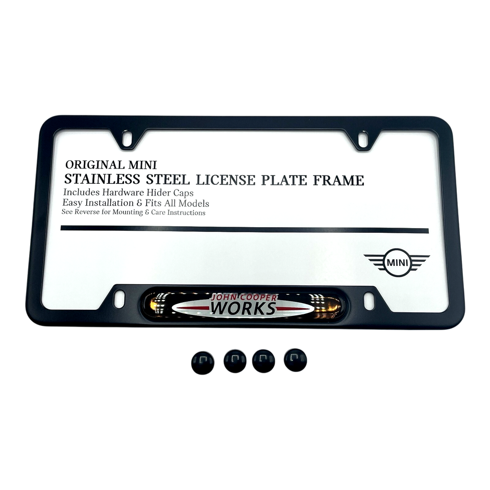 Genuine MINI John Cooper Works Logo License Plate Frame JCW R53 R56 F56 ...