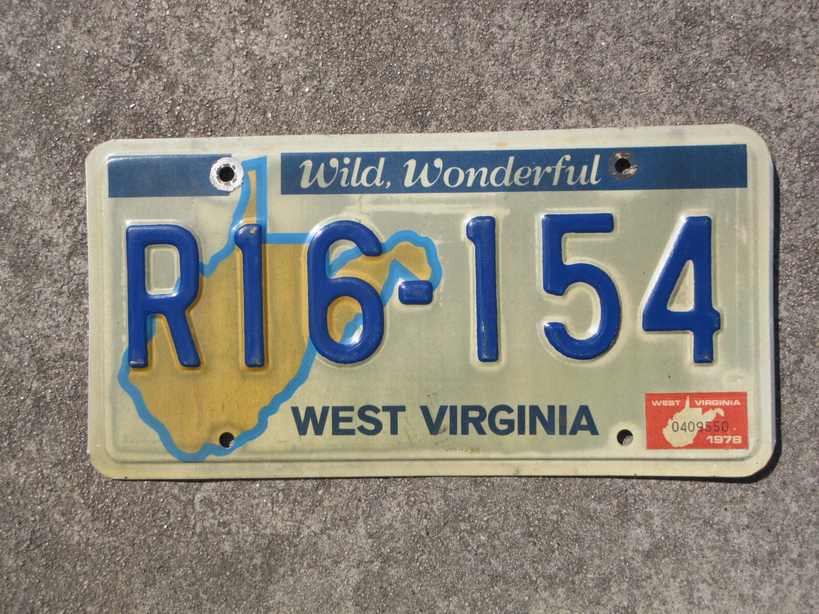 1978 West Virginia License Plate WV WVA Chevy Ford Chevrolet Dodge ...